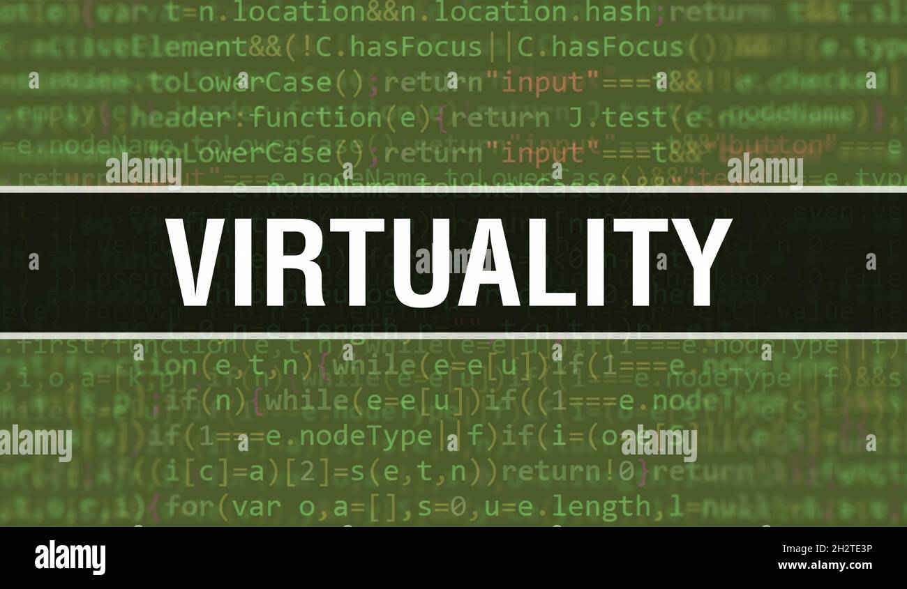 Virtuality with Binary code digital technology background. Abstract ...