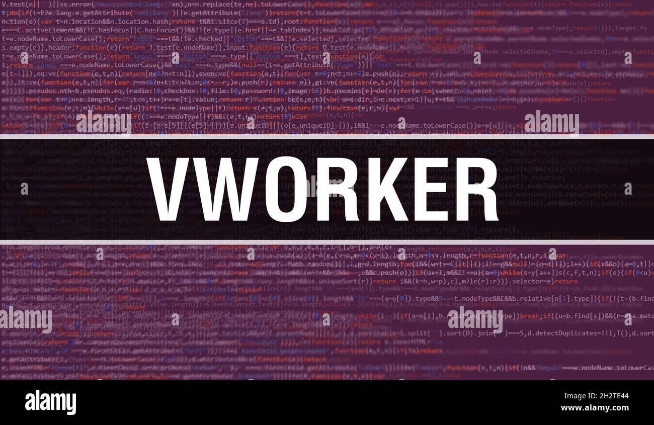 VWorker with Abstract Technology Binary code Background.Digital binary ...