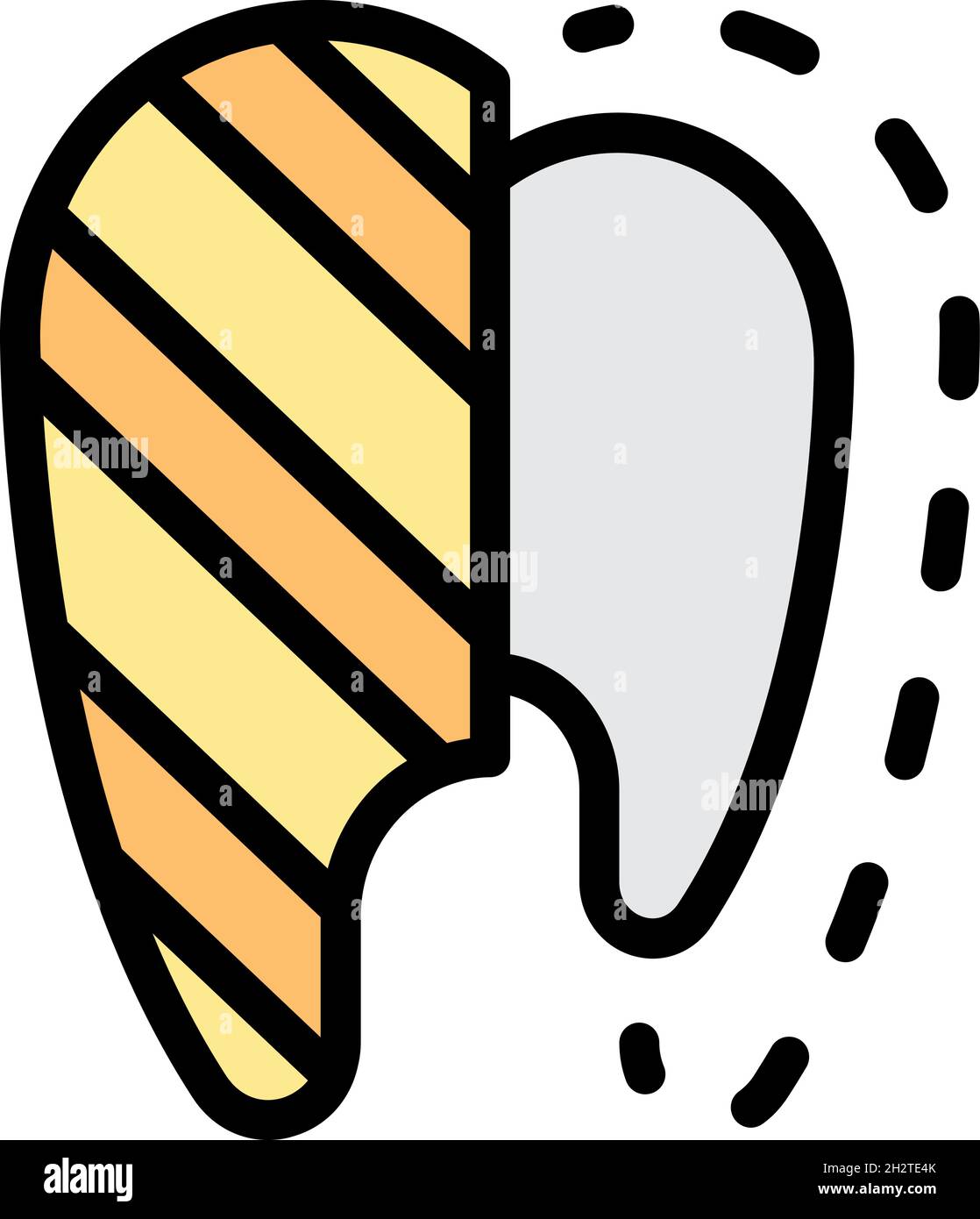 Denture marking icon. Outline denture marking vector icon color flat ...