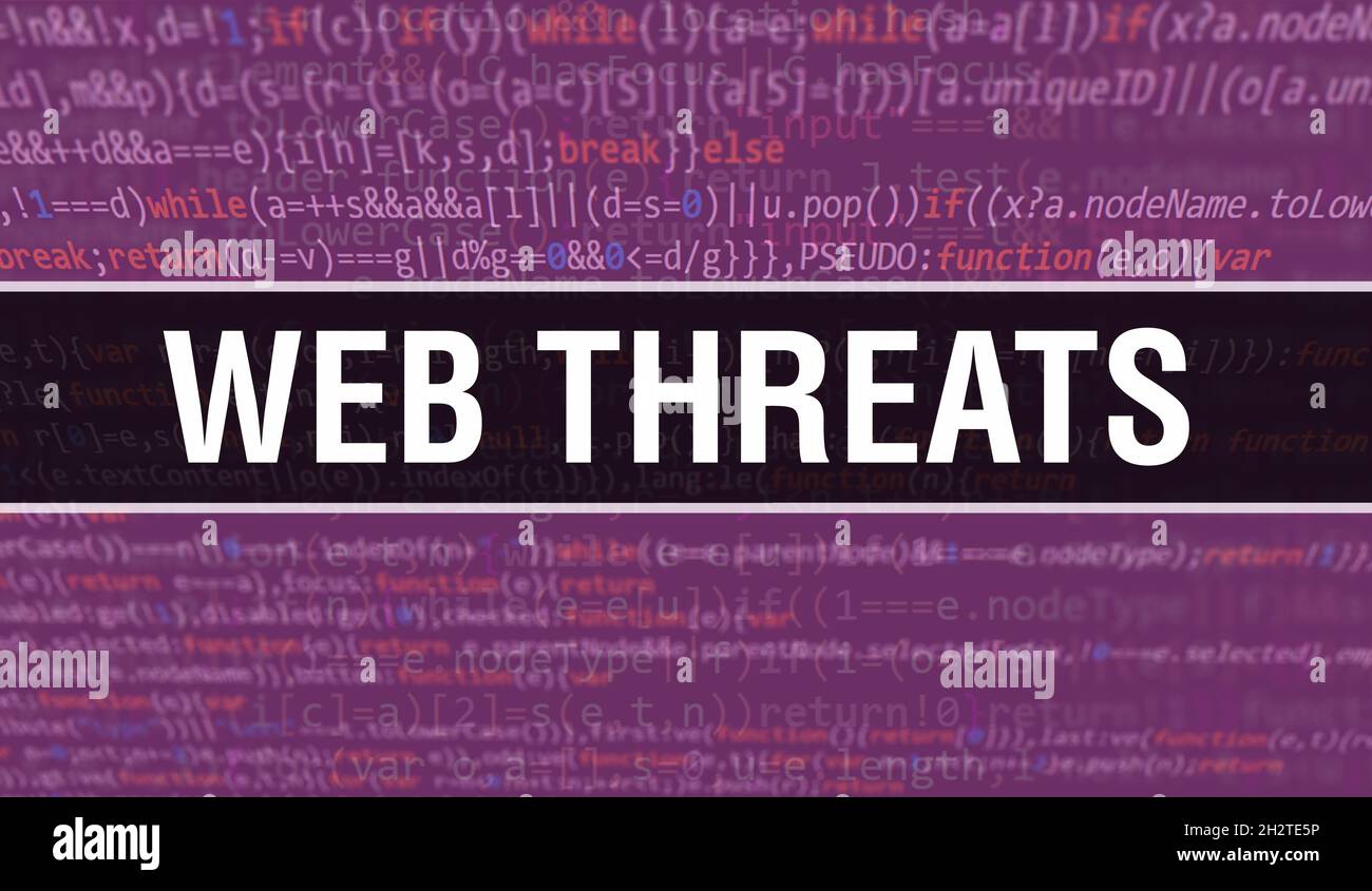 Web Threats Concept With Random Parts Of Program Codeweb Threats Text Written On Programming