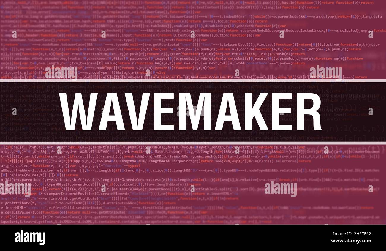 WaveMaker text written on Programming code abstract technology ...