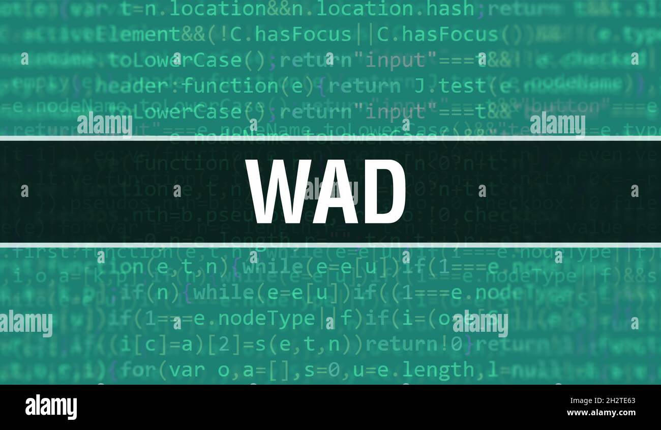 WAD with Binary code digital technology background. Abstract background ...