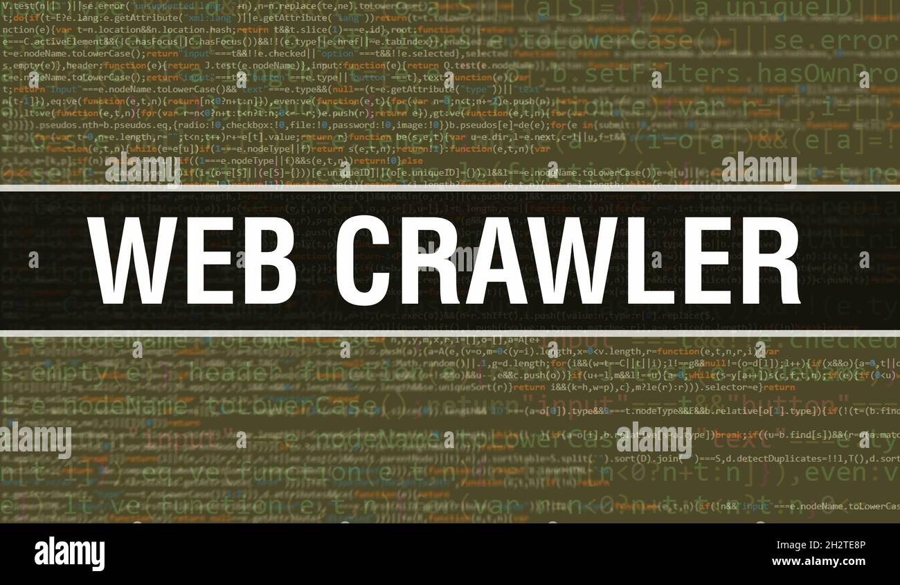 Web crawler concept with Random Parts of Program Code. Web crawler with ...