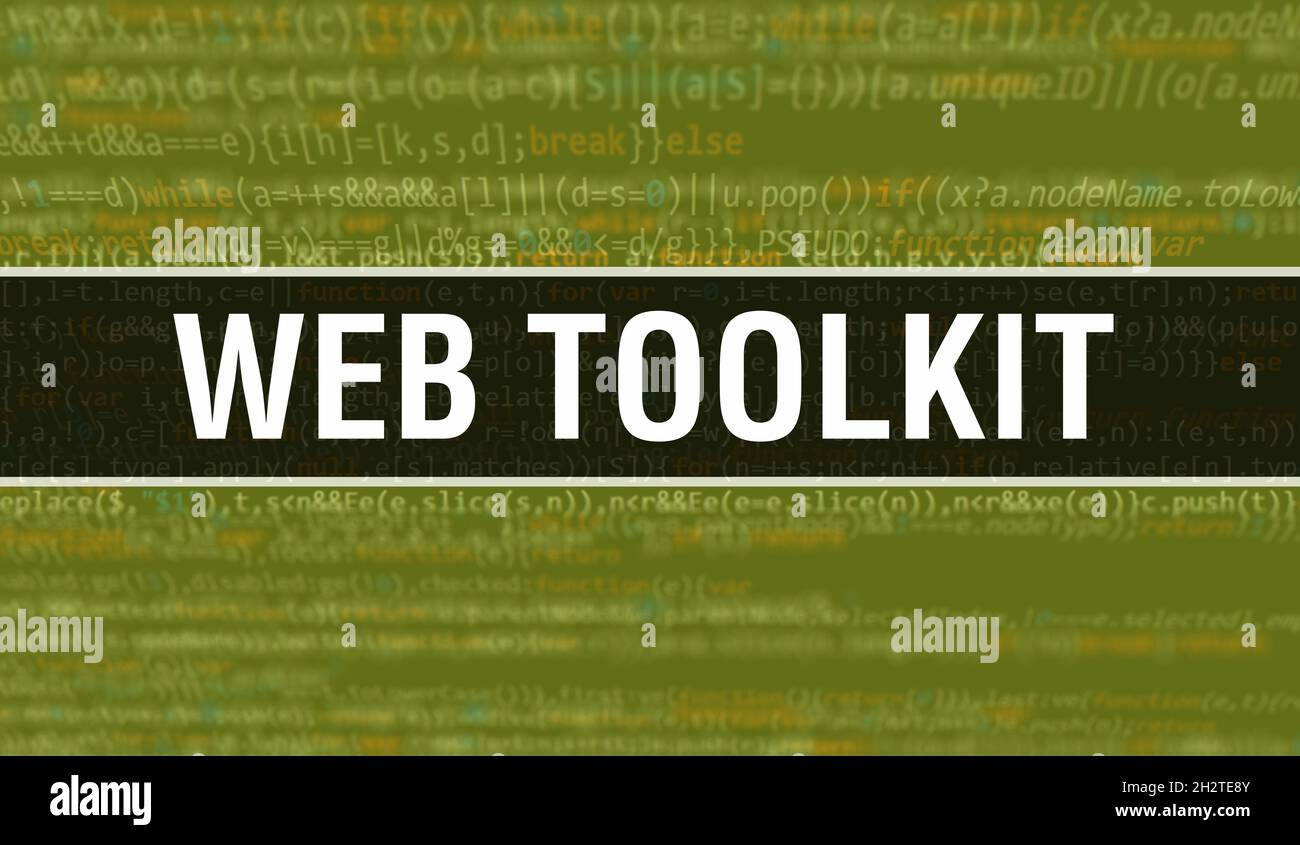 web toolkit concept illustration using code for developing programs and ...