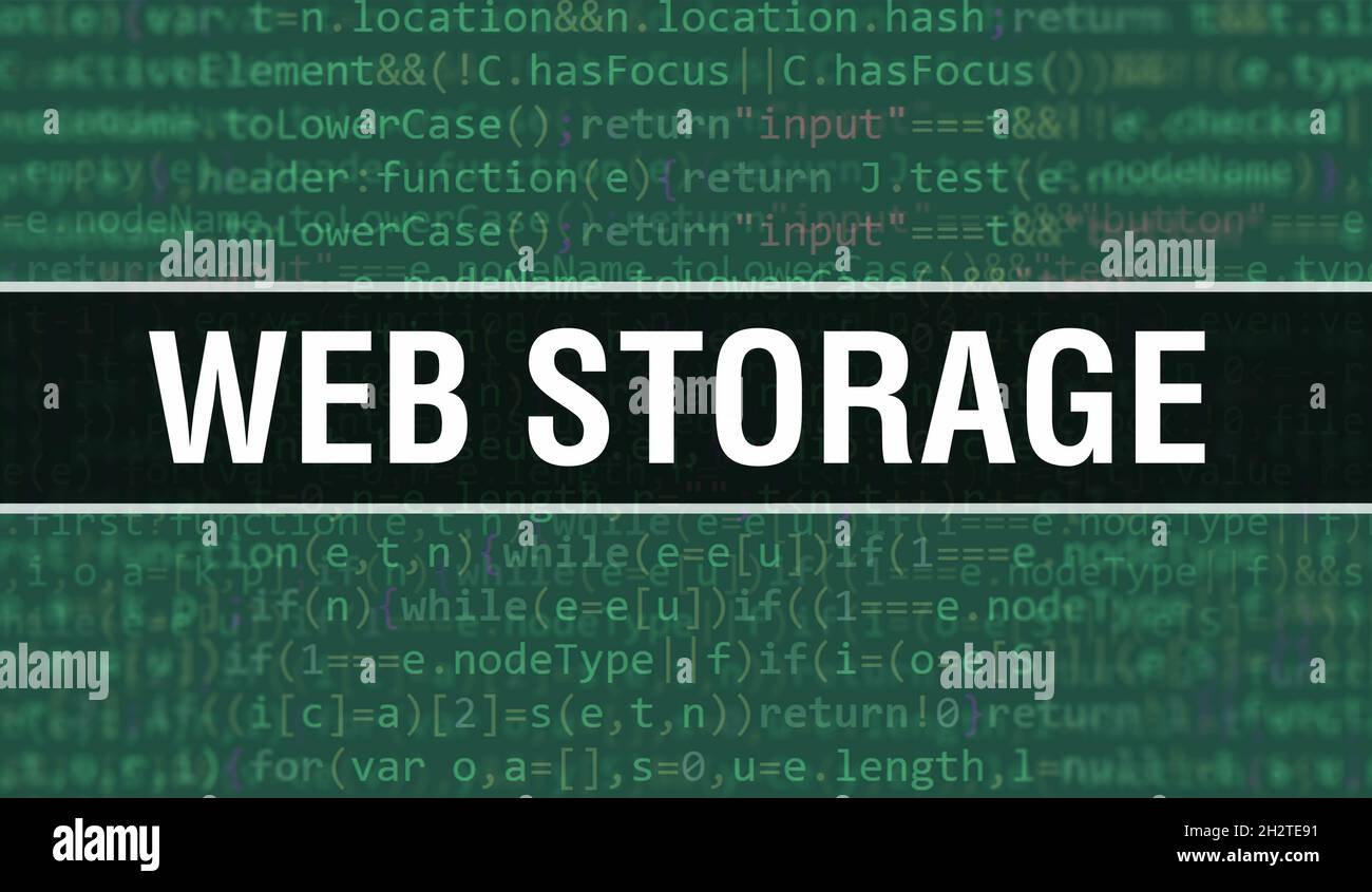Web storage with Binary code digital technology background. Abstract ...