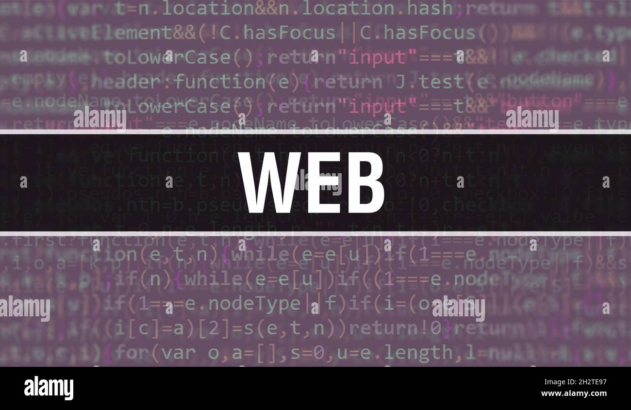 Web With Binary Code Digital Technology Background Abstract Background With Program Code And
