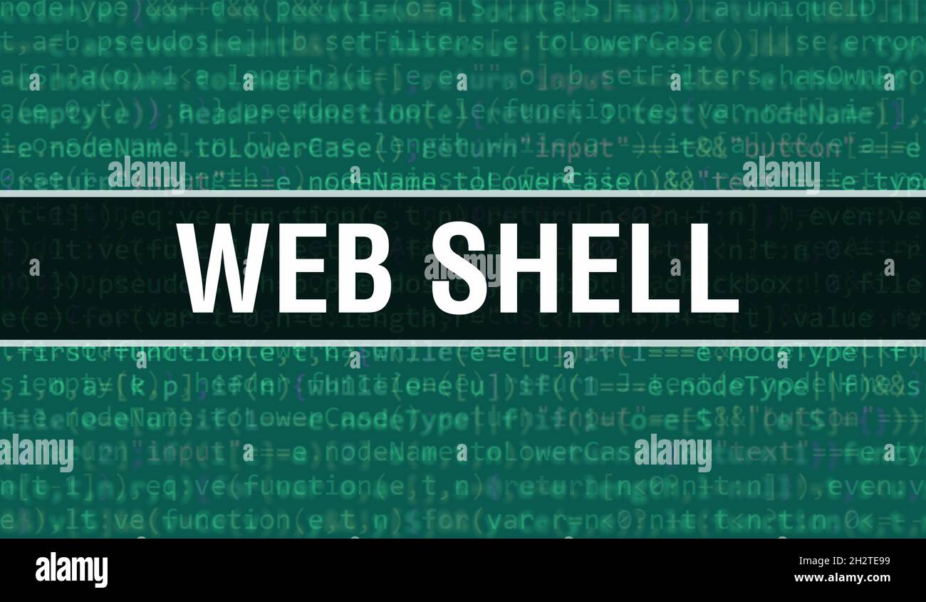 Web Shell With Digital Java Code Text Web Shell And Computer Software Coding Vector Concept