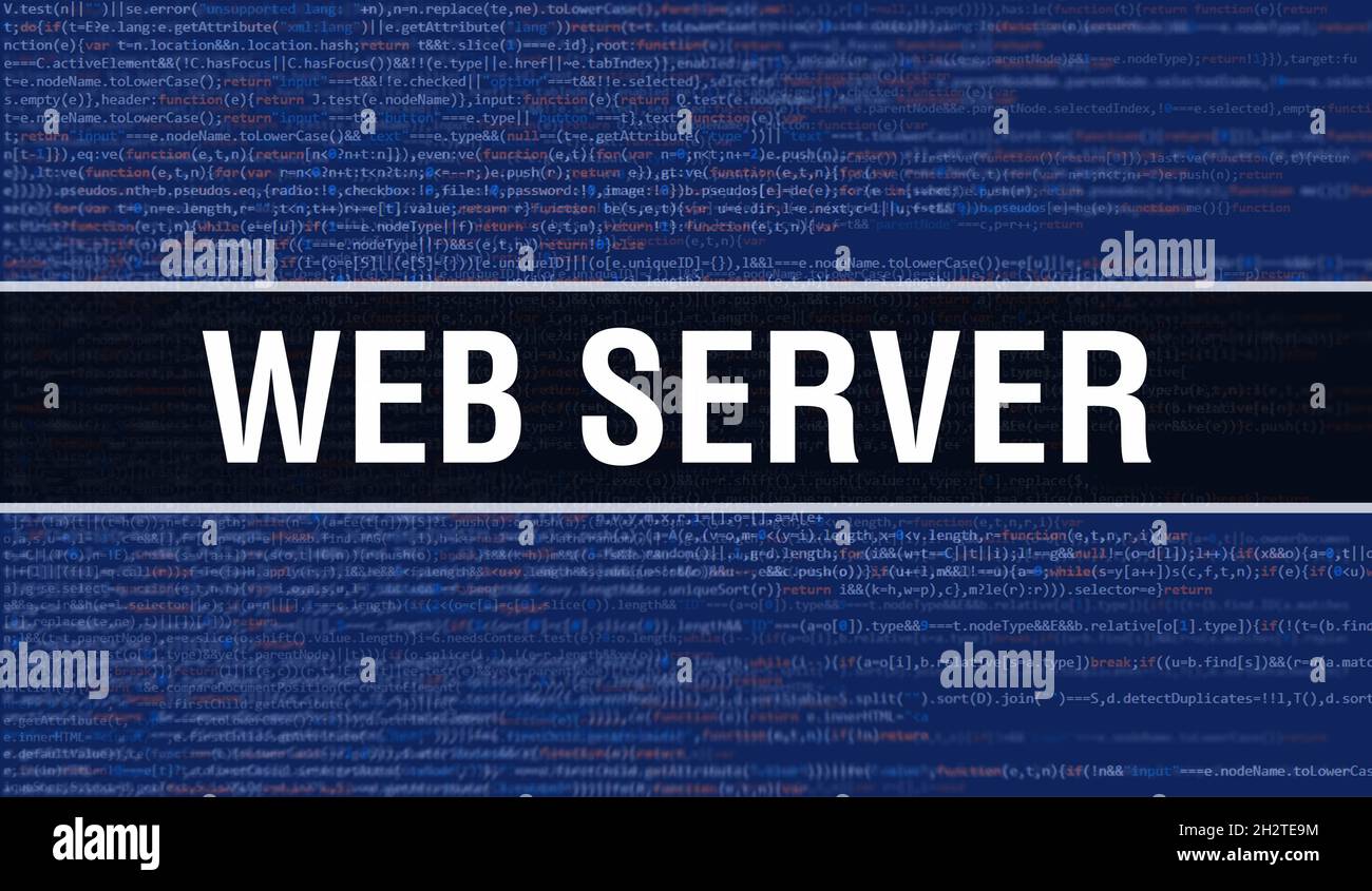 Web server with Abstract Technology Binary code Background.Digital ...