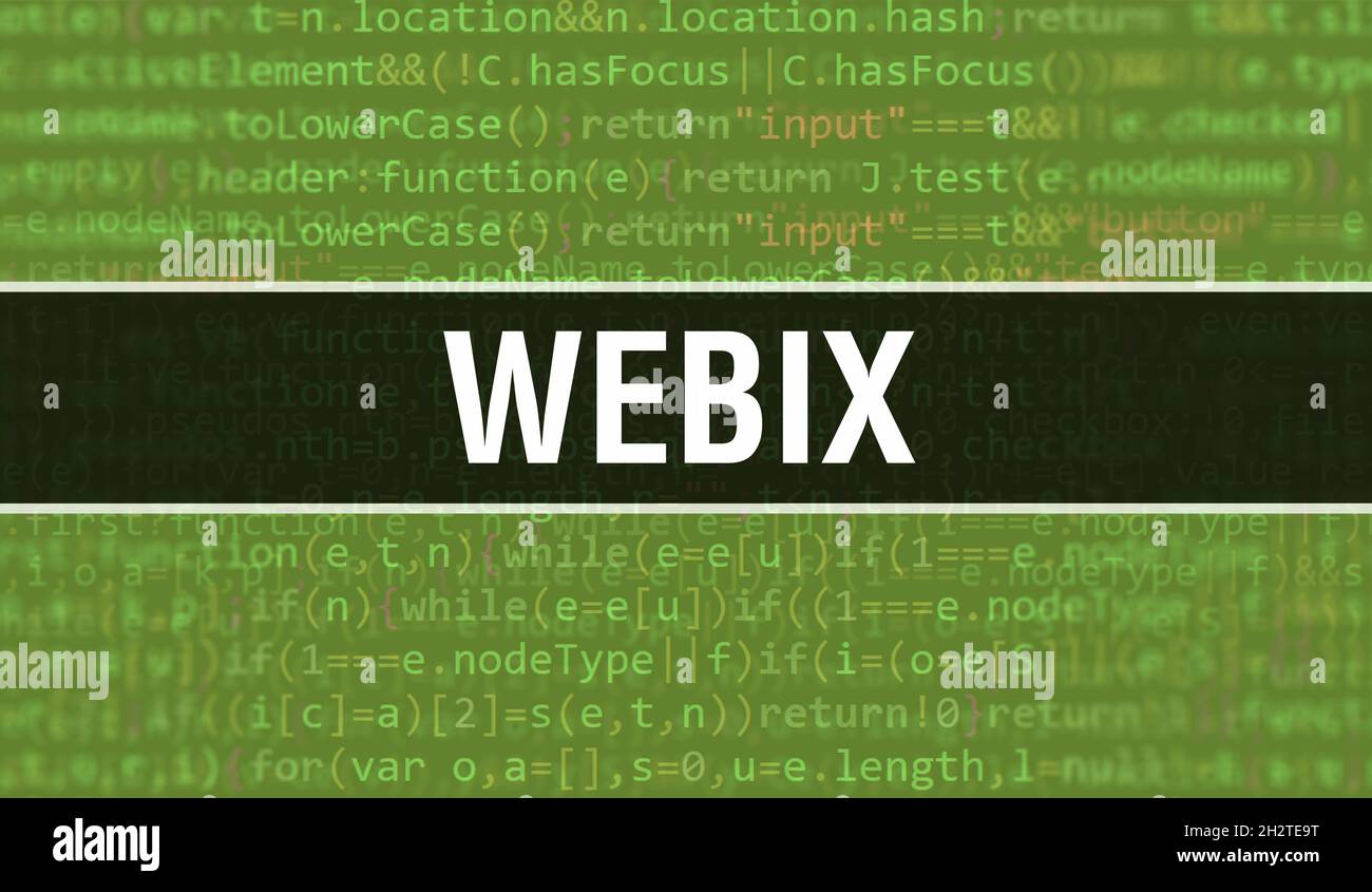 Webix With Binary Code Digital Technology Background Abstract Background With Program Code And