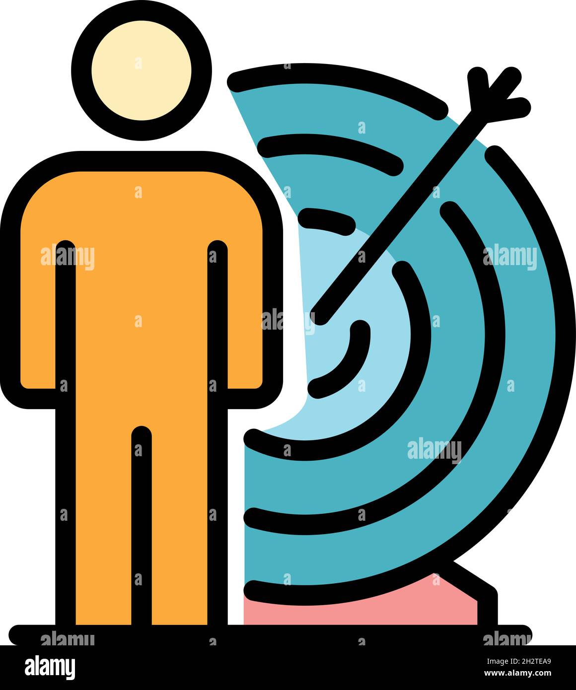 Working target skill icon. Outline working target skill vector icon ...