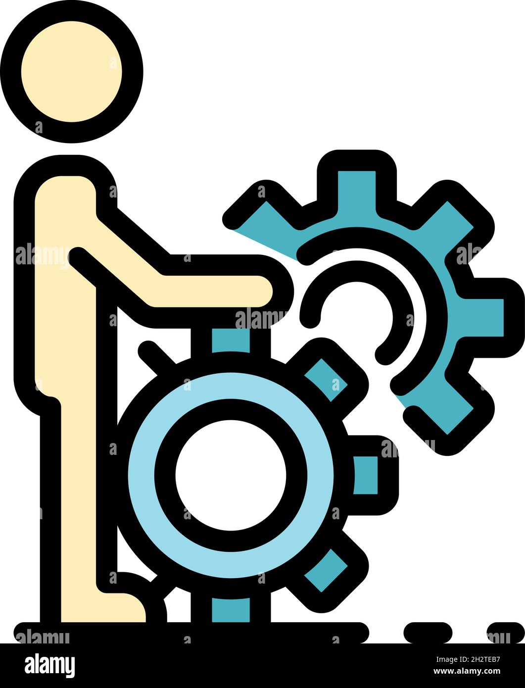 Efficient gear system skill icon. Outline efficient gear system skill ...