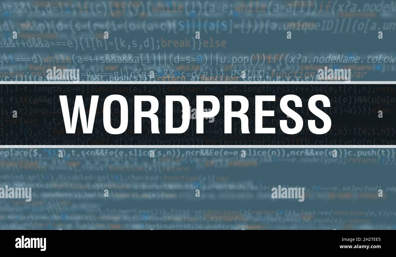 Wordpress Concept With Random Parts Of Program Codewordpress Text Written On Programming Code