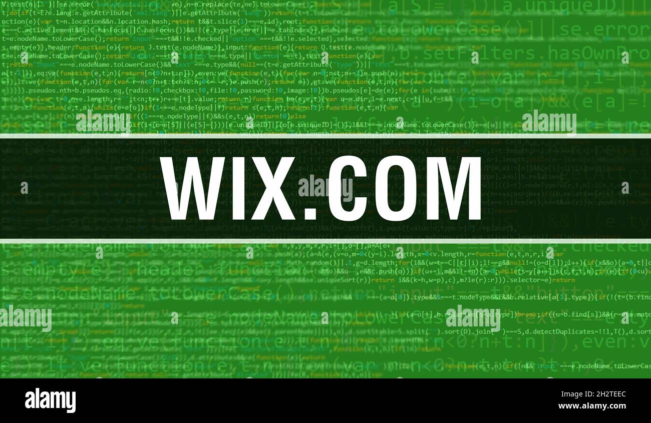 Wix.com concept with Random Parts of Program Code. Wix.com with ...