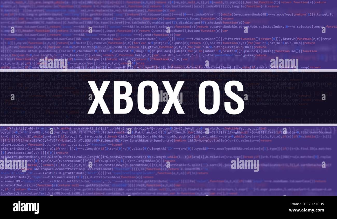 Xbox OS concept illustration using code for developing programs and app. Xbox OS website code ...