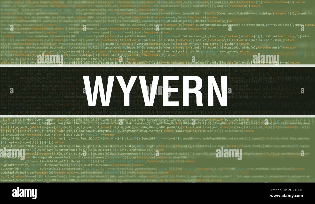 Wyvern concept illustration using code for developing programs and app ...