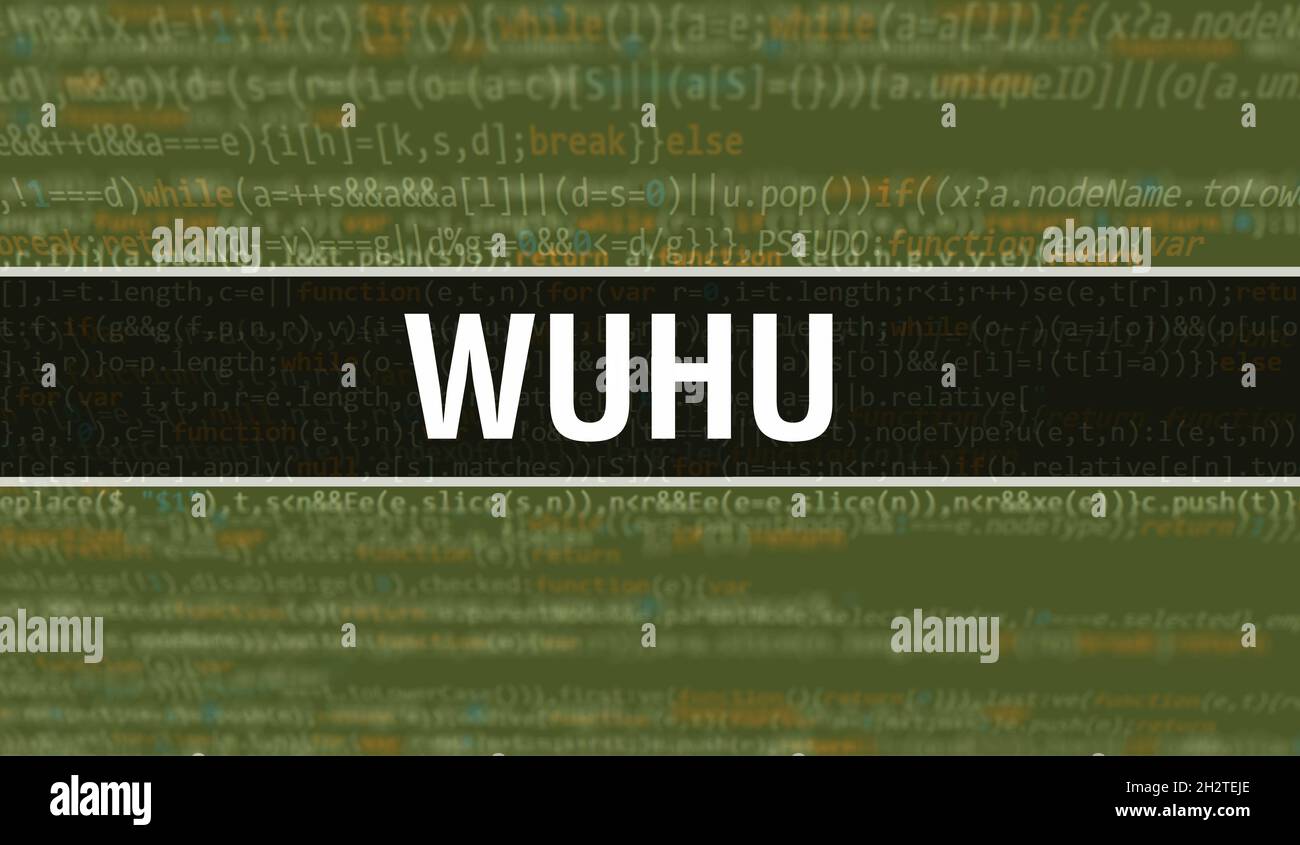 WUHU concept with Random Parts of Program Code.WUHU text written on ...