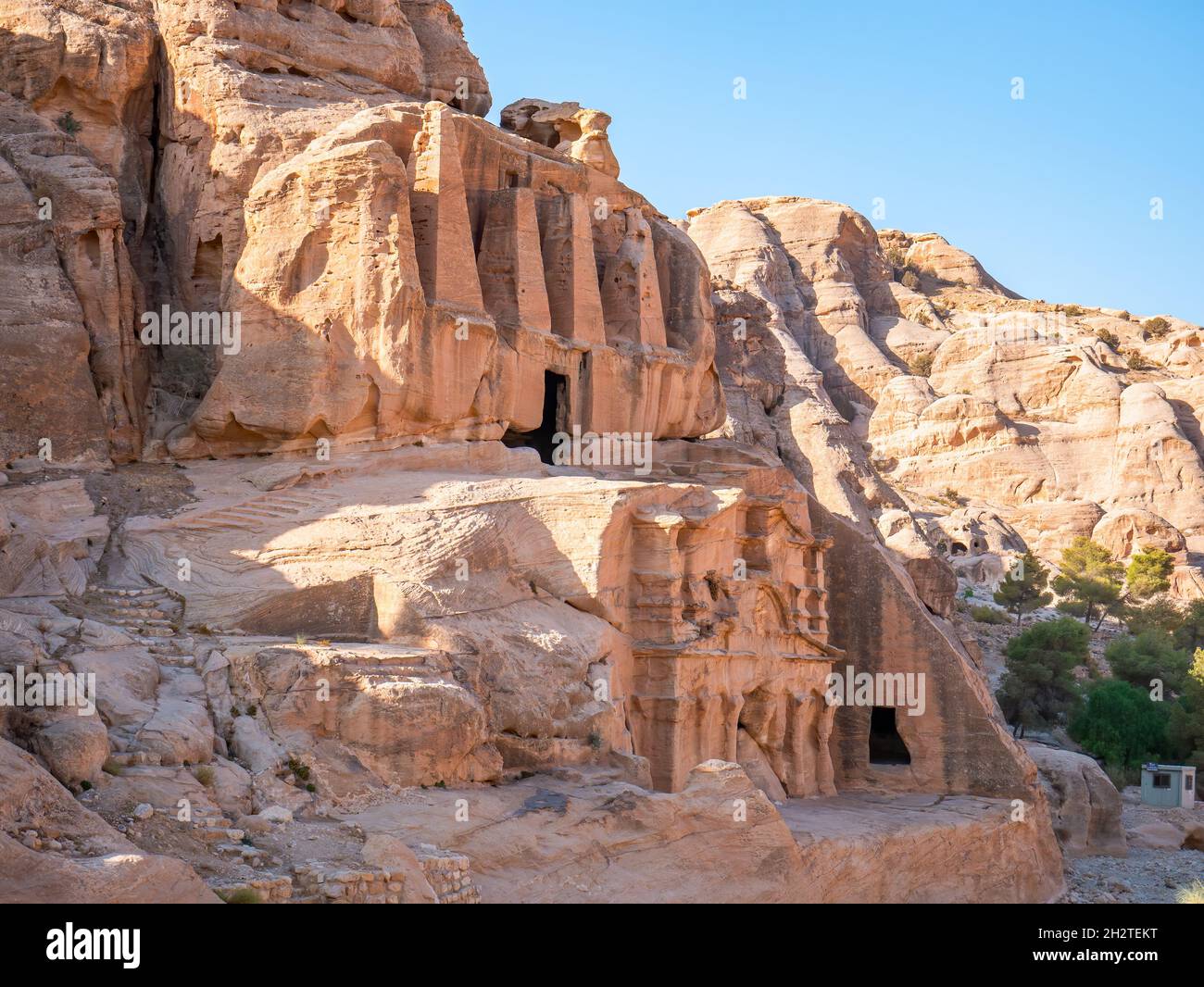 Ancient ruins of the burial complex carved into rocks called Obelisk ...