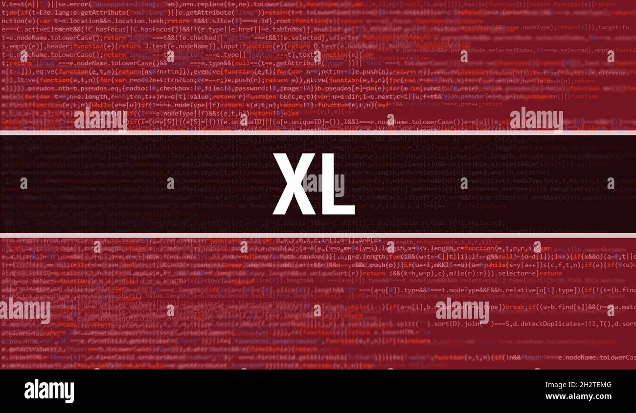 Xl Text Written On Programming Code Abstract Technology Background Of Software Developer And