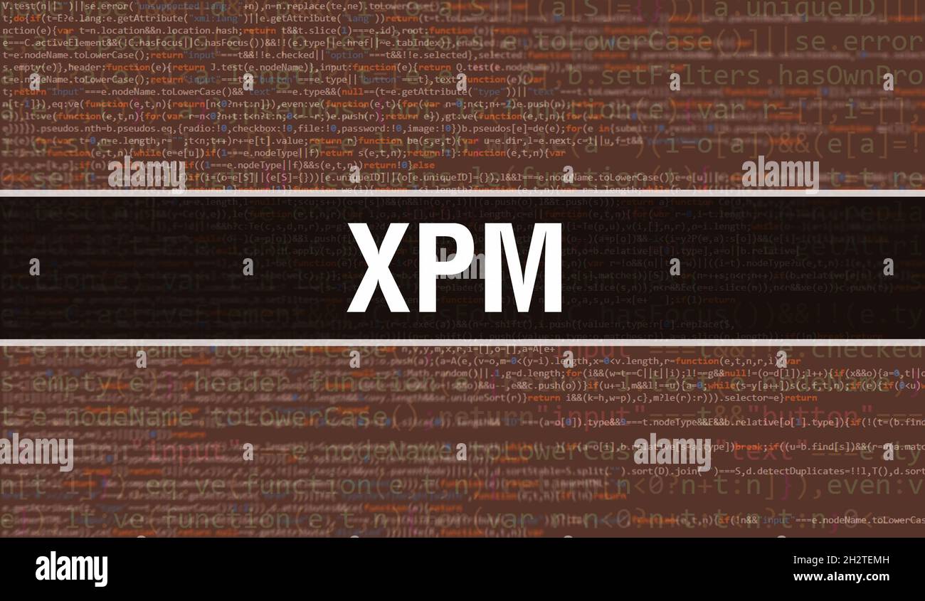 XPM text written on Programming code abstract technology background of ...