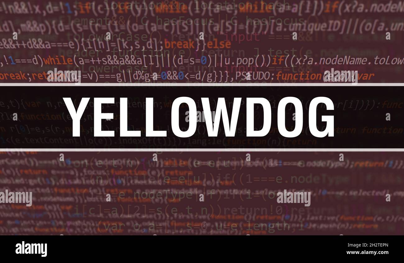 YellowDog with Digital java code text. YellowDog and Computer software ...