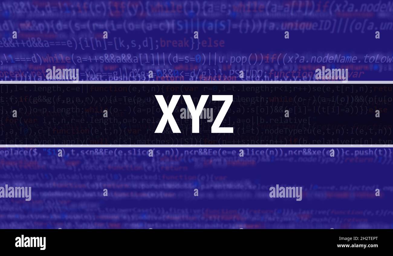 XYZ with Binary code digital technology background. Abstract background ...