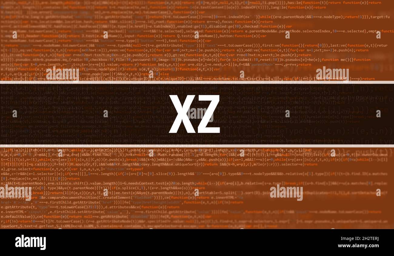 xz concept with Random Parts of Program Code.xz text written on ...