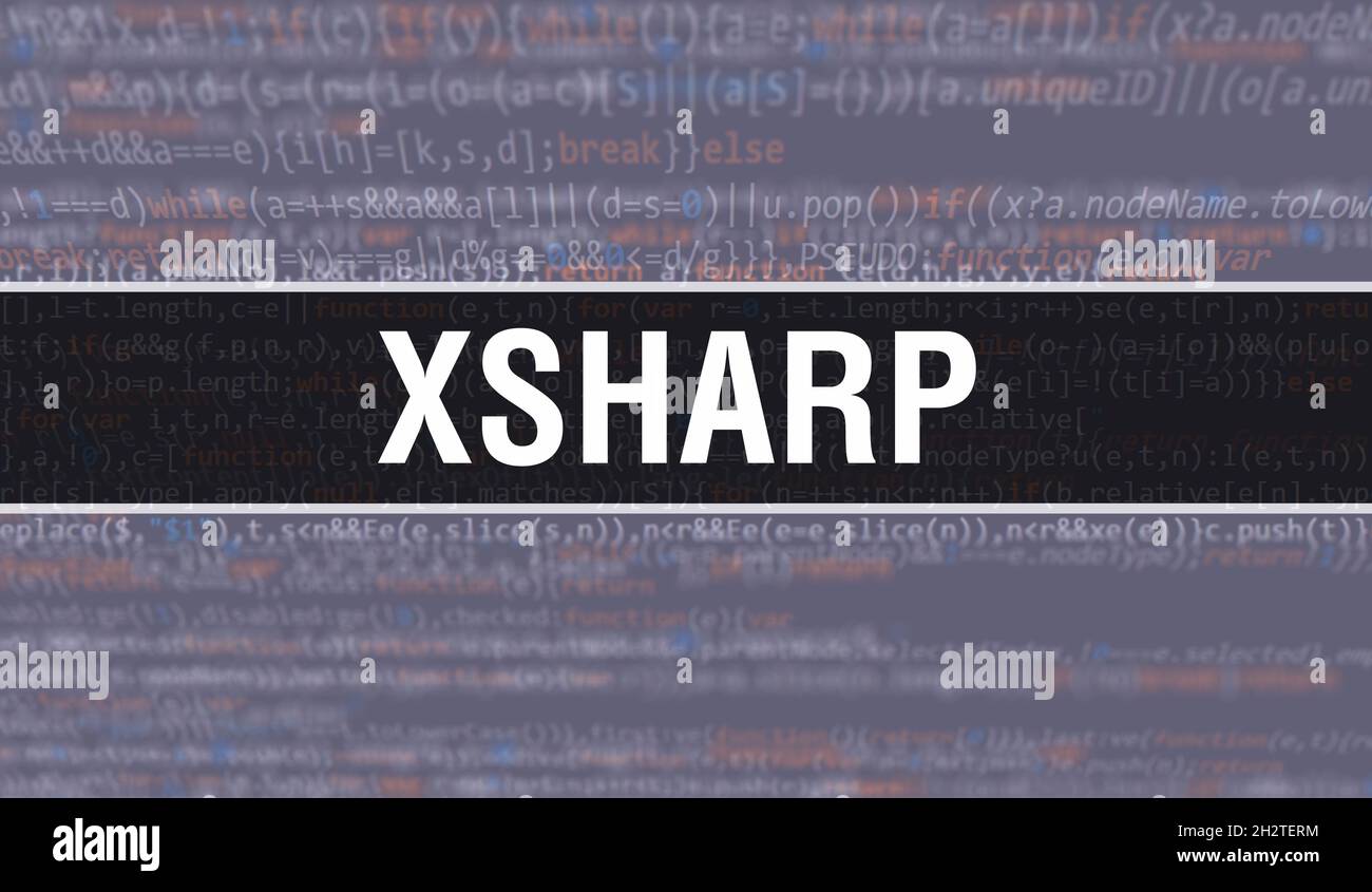 XSharp with Binary code digital technology background. Abstract ...