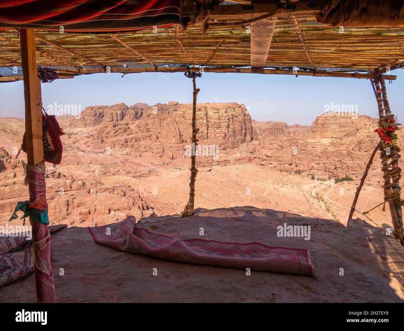 View point in the ancient city of Petra, Jorda. Viewpoint located at ...