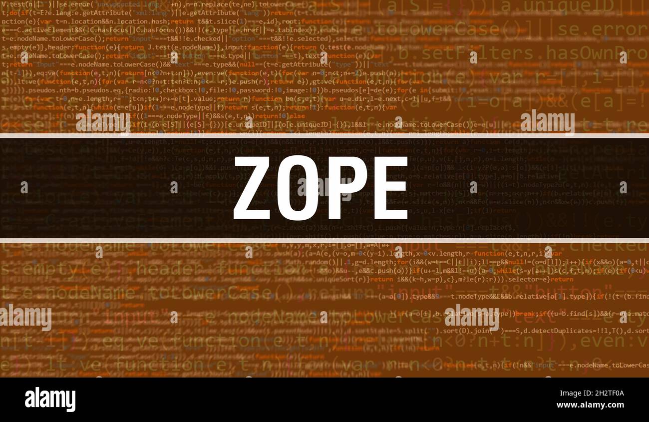 Zope Text Written On Programming Code Abstract Technology Background Of Software Developer And