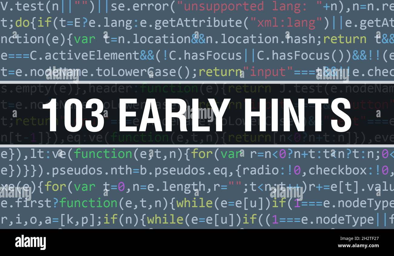103 Early Hints with Binary code digital technology background ...