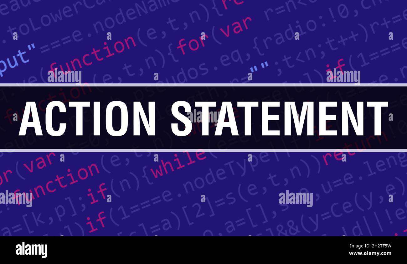 Action statement concept with Random Parts of Program Code. Action ...