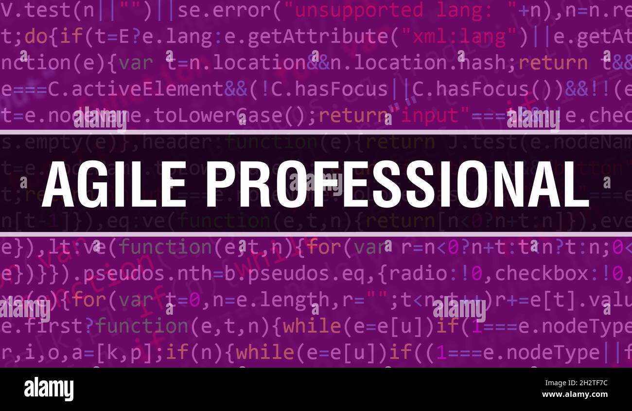 Agile Professional Text Written On Programming Code Abstract Technology Background Of Software