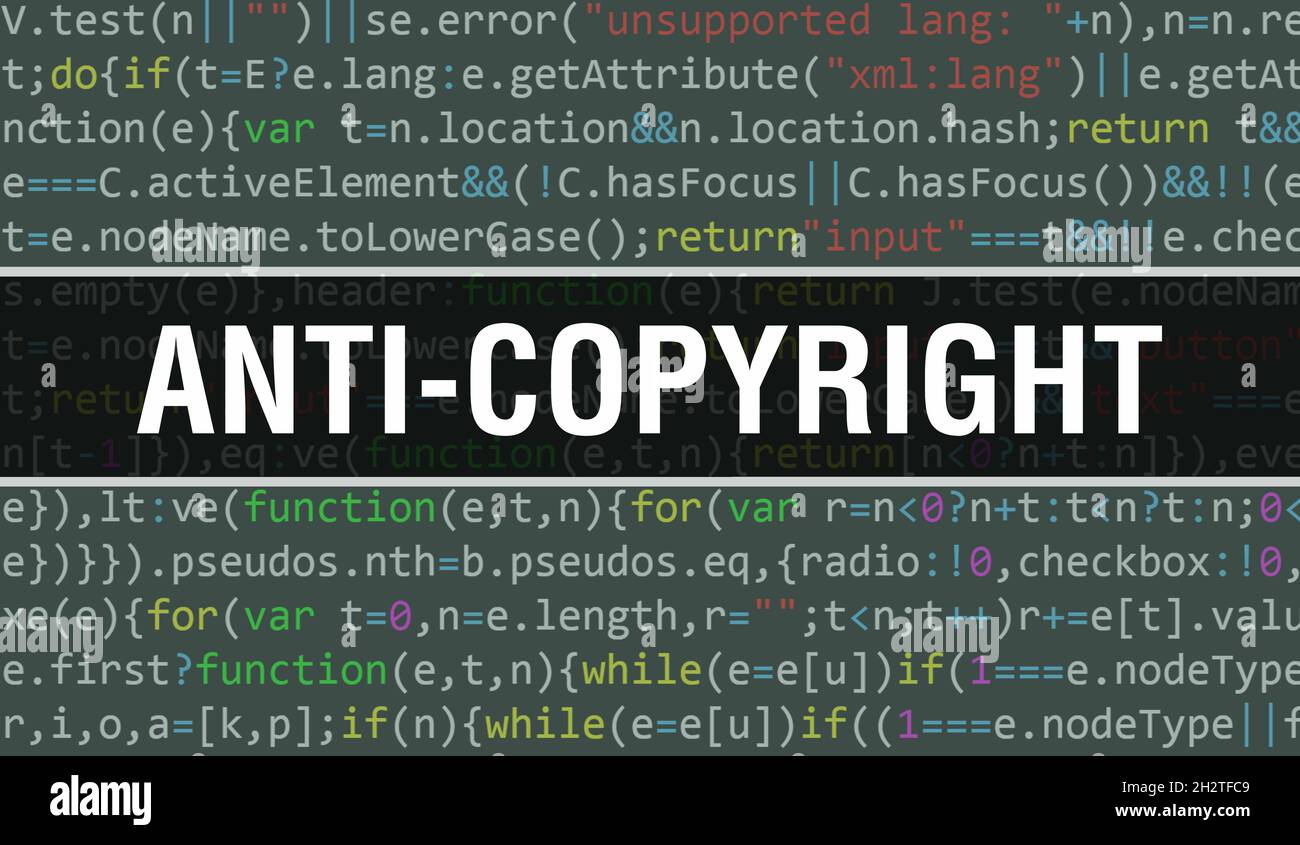 Anti-copyright with Binary code digital technology background. Abstract ...