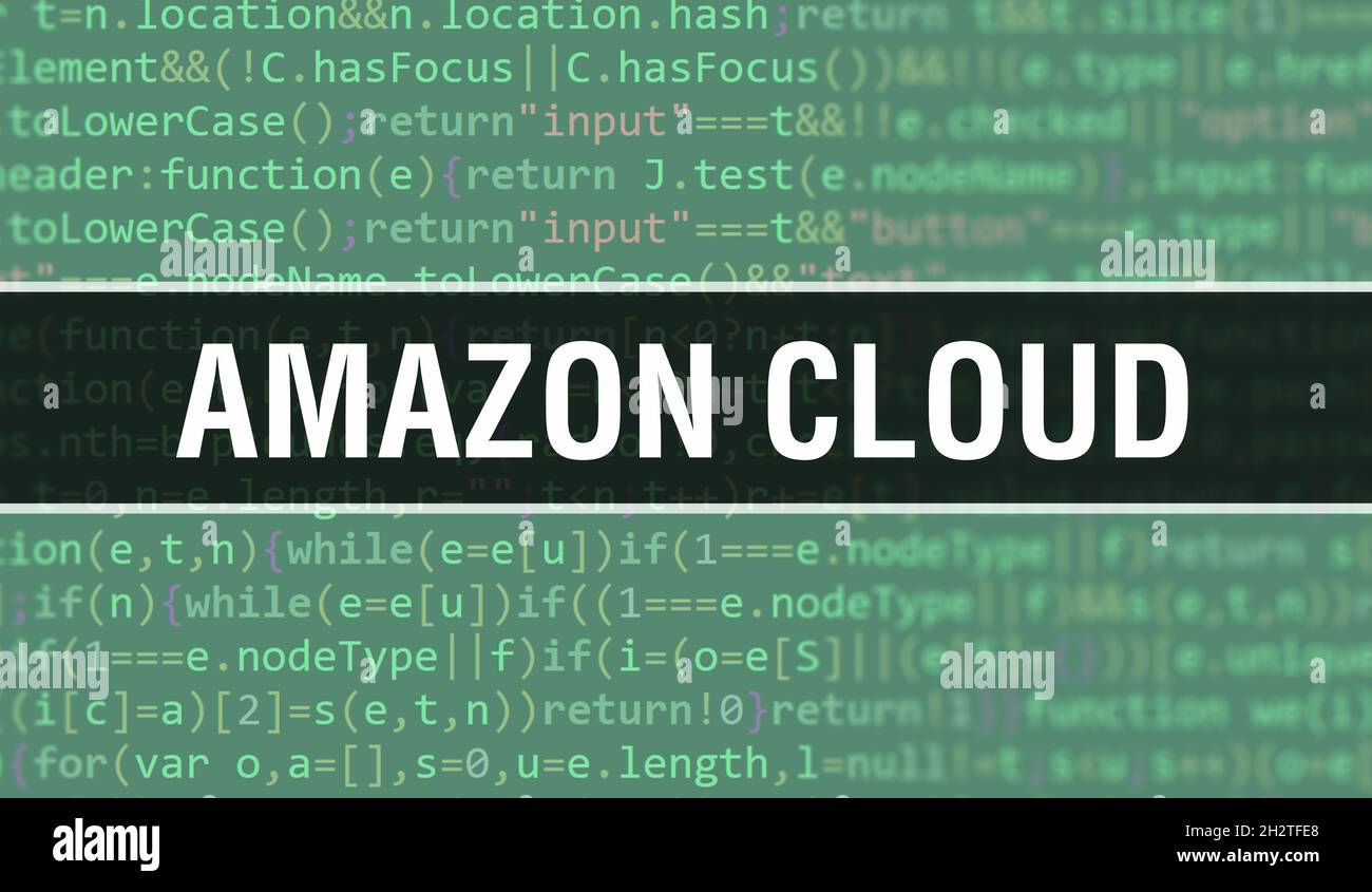 Amazon Cloud concept illustration using code for developing programs ...