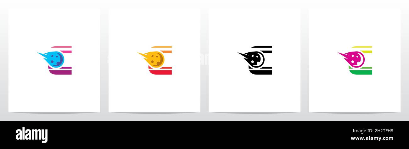 Meteor Asteroid On Letter Logo Design C Stock Vector Image & Art - Alamy