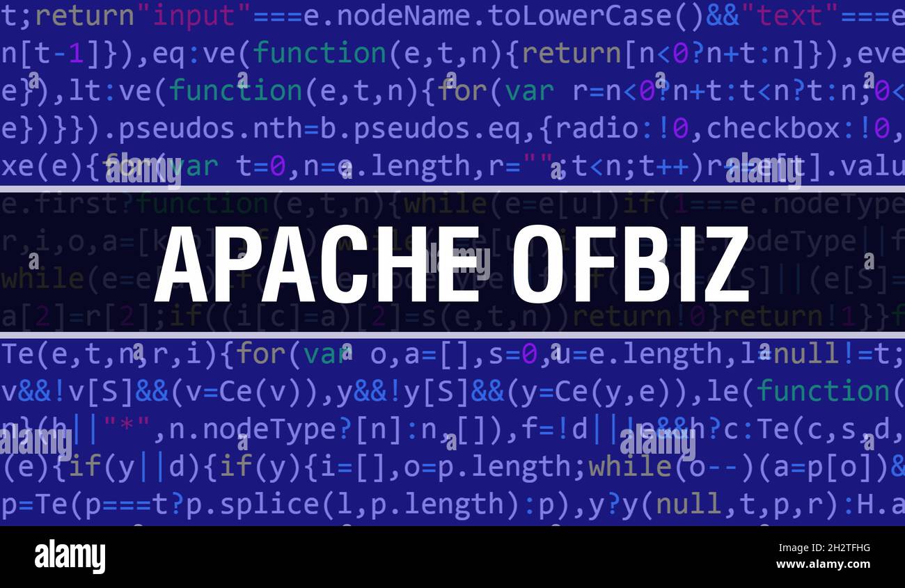 Apache Ofbiz Concept With Random Parts Of Program Codeapache Ofbiz Text Written On Programming