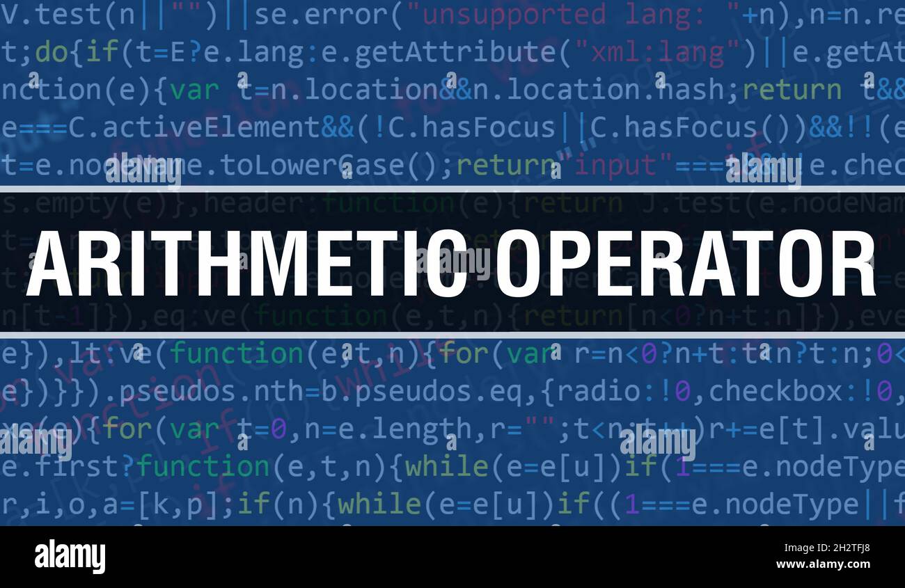 Arithmetic Operator Text Written On Programming Code Abstract Technology Background Of Software