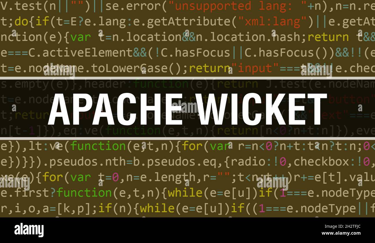 Apache Wicket with Binary code digital technology background. Abstract ...