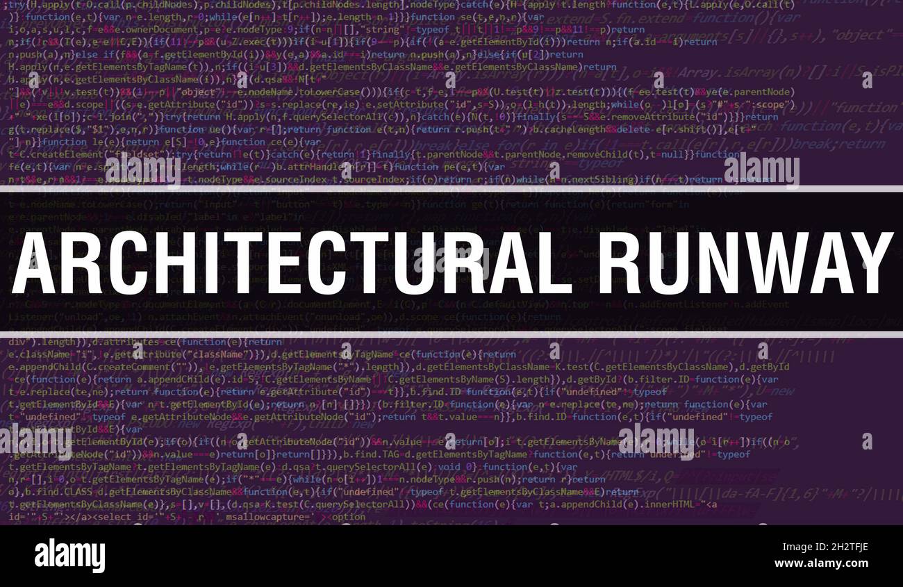 Architectural Runway Concept Illustration Using Code For Developing Programs And App