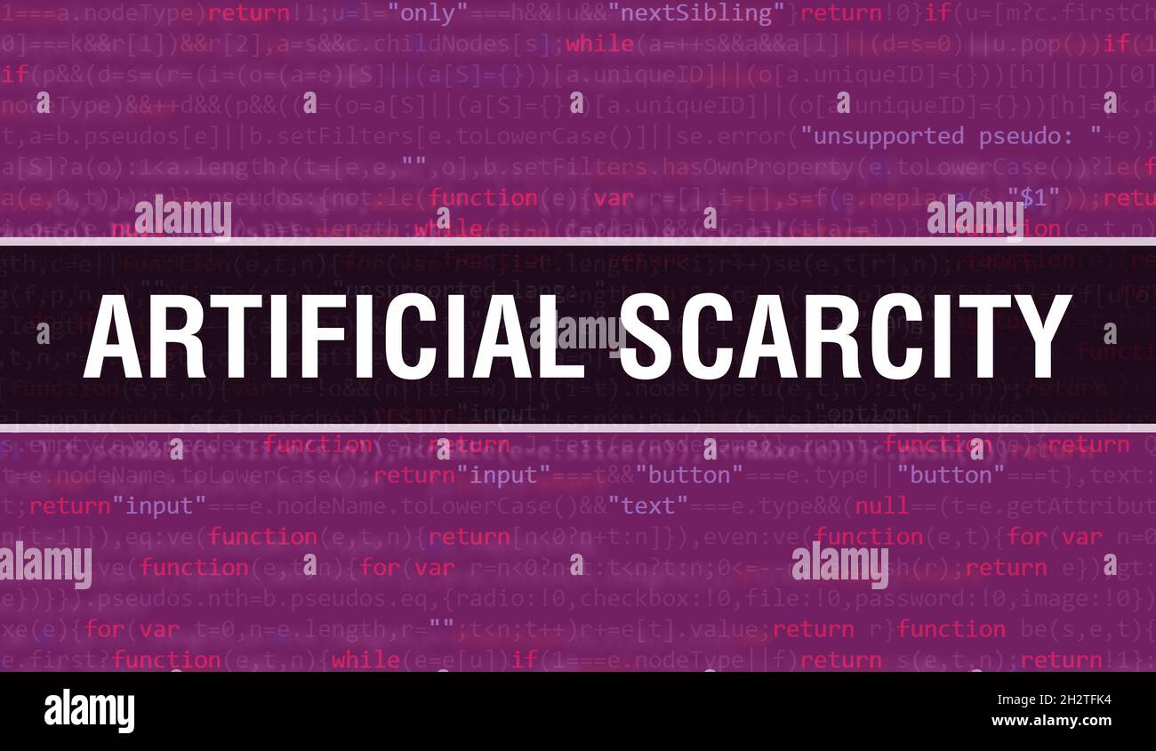 Artificial scarcity with Binary code digital technology background ...