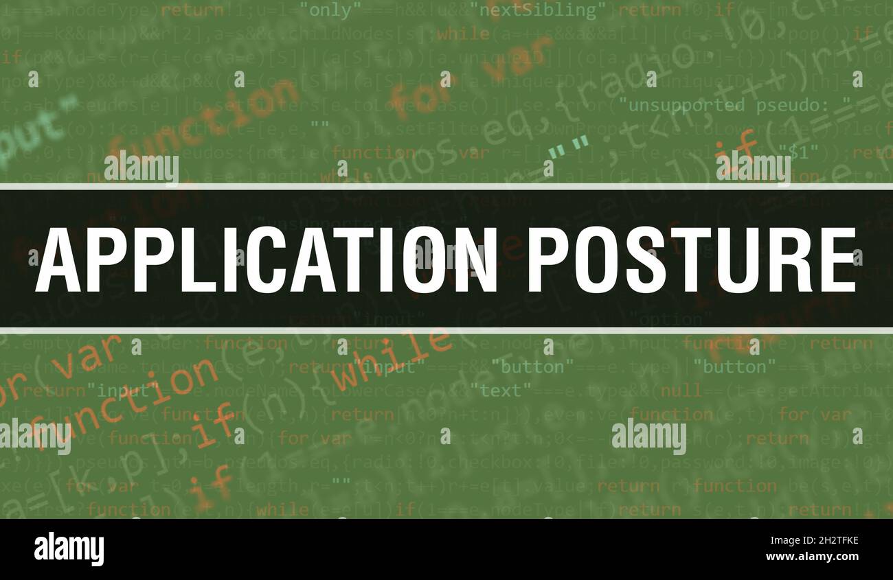 Application posture concept illustration using code for developing programs and app. Application ...