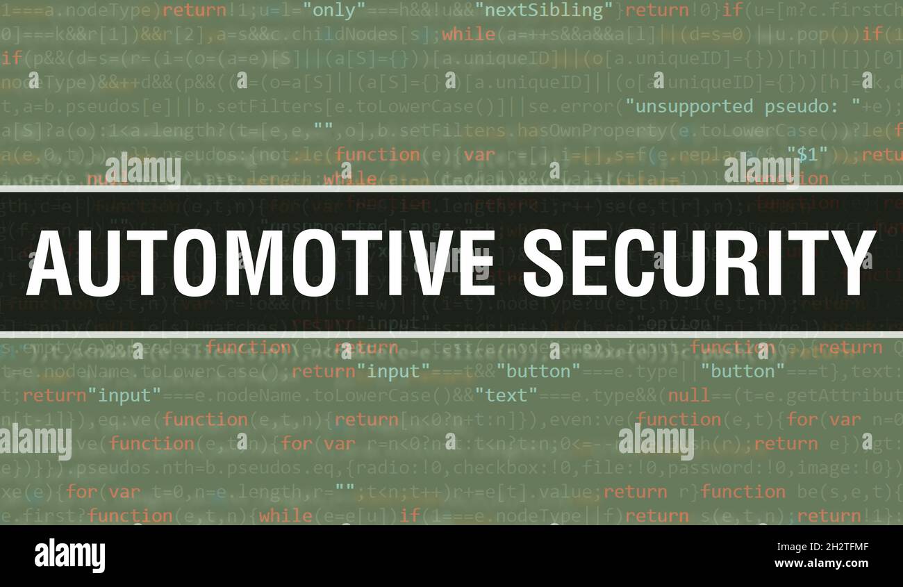 Automotive security with Binary code digital technology background ...