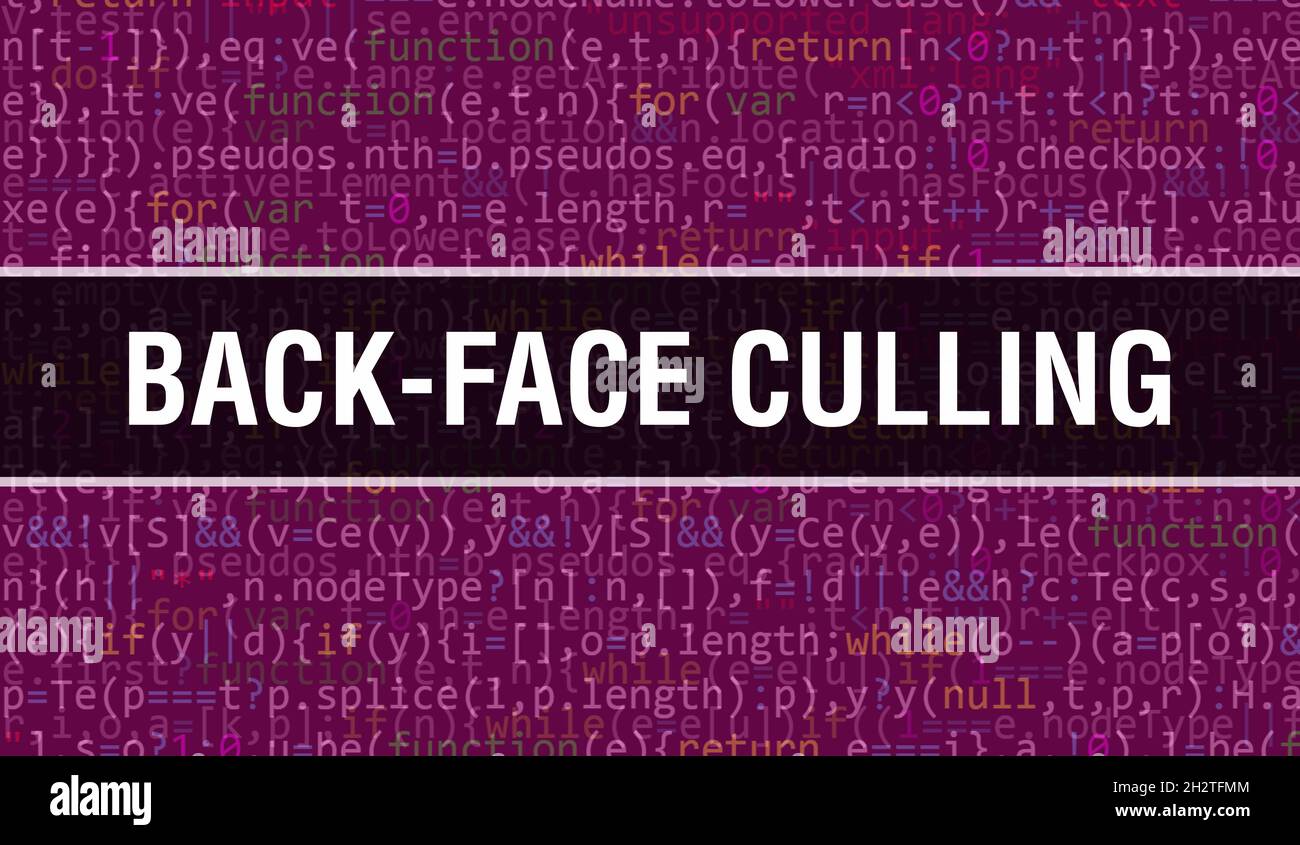 Back Face Culling With Abstract Technology Binary Code Background