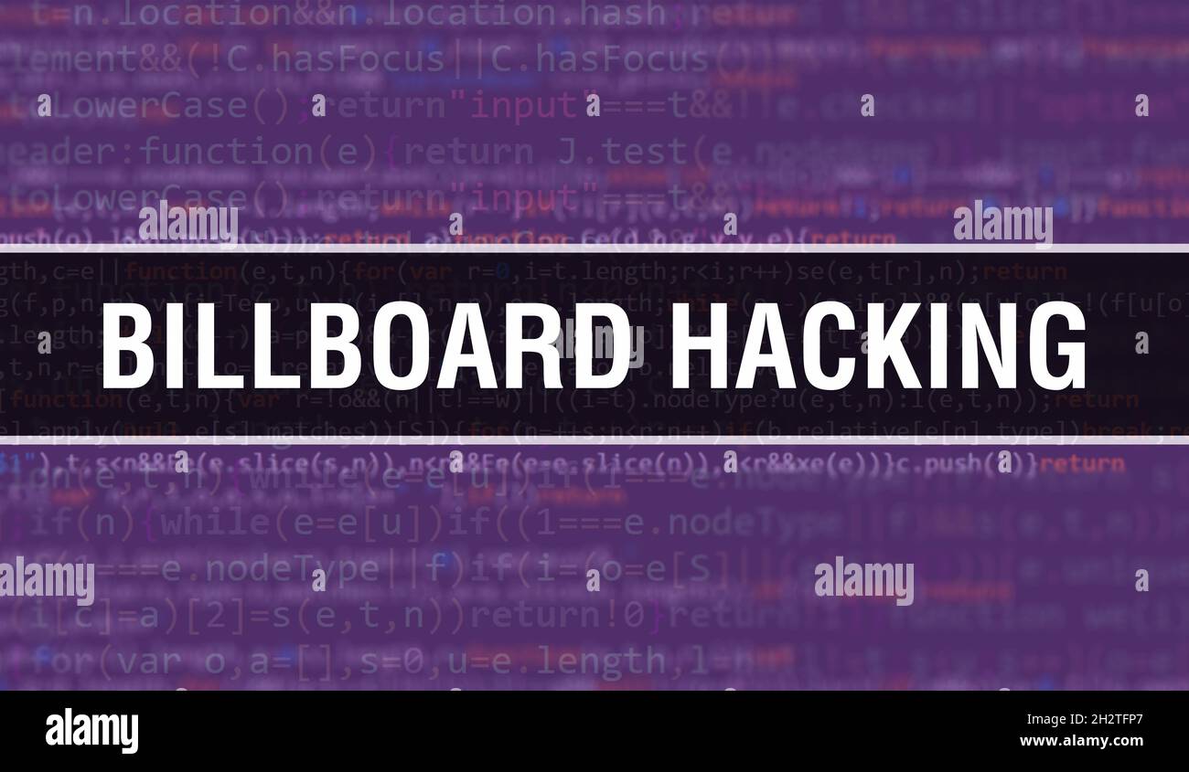 Billboard hacking with Digital java code text. Billboard hacking and ...