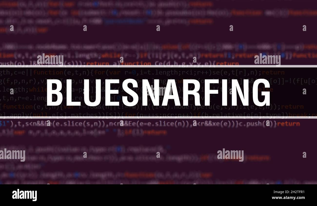 Bluesnarfing text written on Programming code abstract technology ...