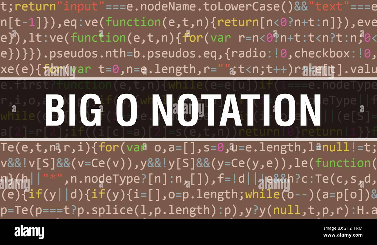 Big O notation concept with Random Parts of Program Code.Big O notation ...