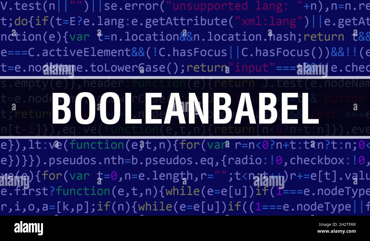 BooleanBabel with Binary code digital technology background. Abstract ...