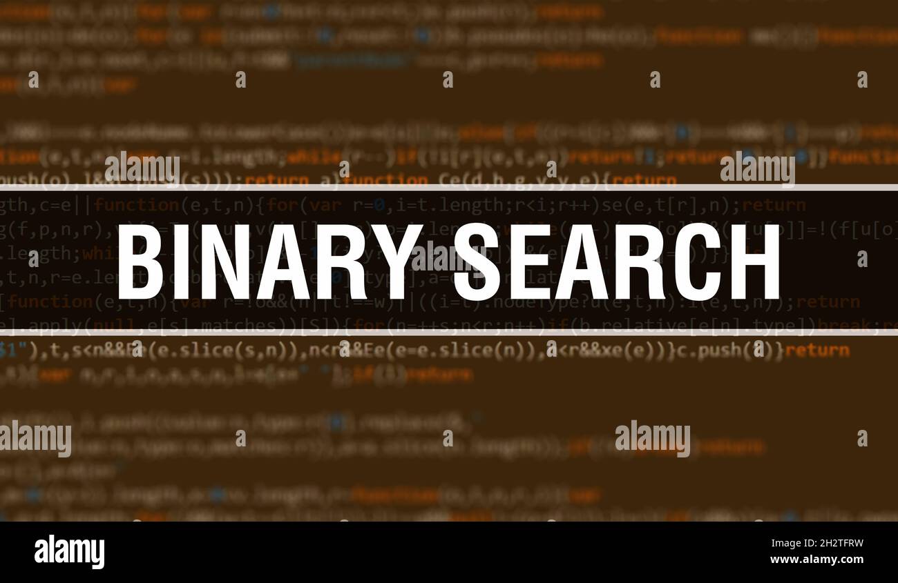 Binary Search text written on Programming code abstract technology ...