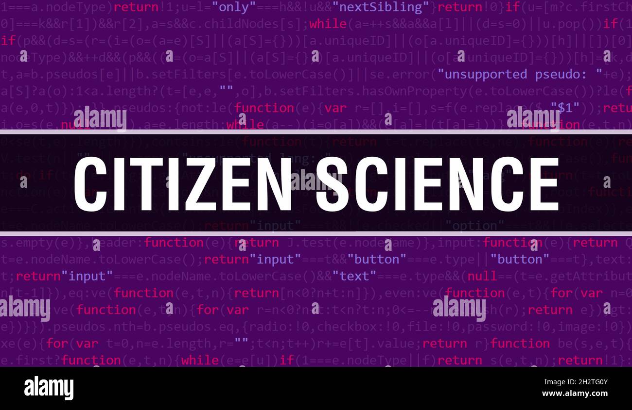 Citizen science with Abstract Technology Binary code Background.Digital ...