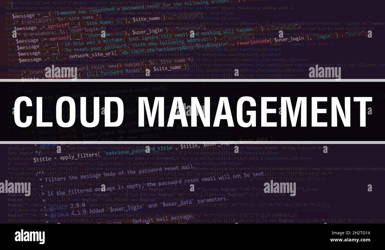 Cloud management concept illustration using code for developing ...